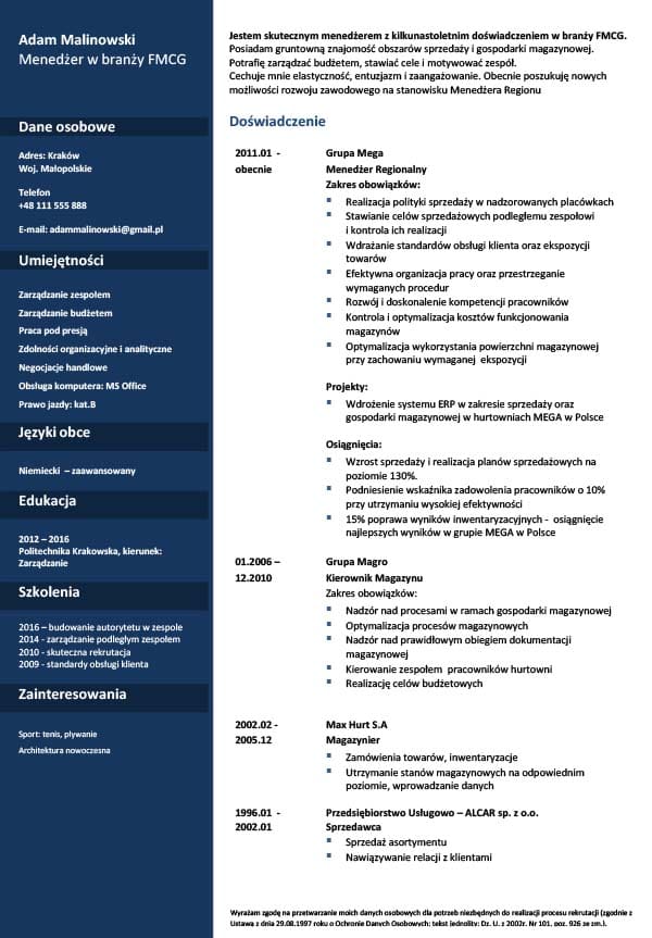 Przykładowe CV – Experci Kariery