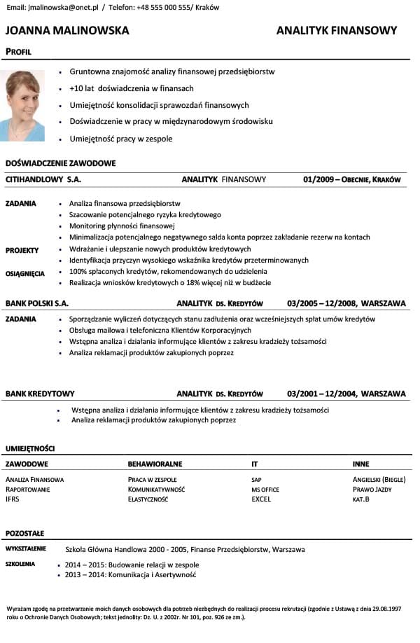 Przykładowe CV – Experci Kariery