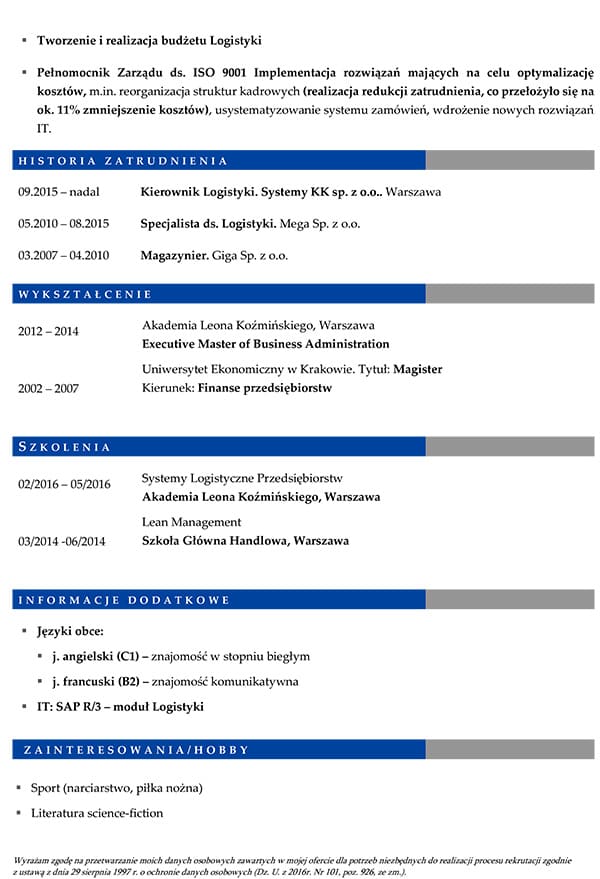 Wzory CV, przykładowe dokumenty aplikacyjne - Experci Kariery