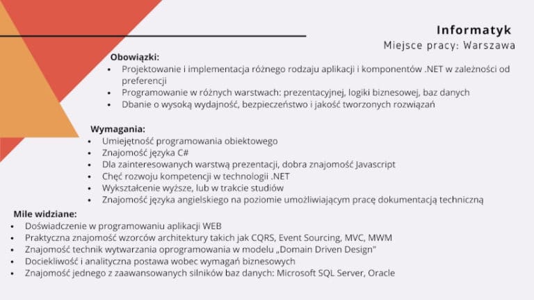 Wzór CV dla informatyka | Wzory CV IT - Experci Kariery